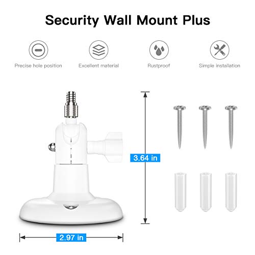 VOMENC Adjustment Wall Mount Holder Compatible with Eufycam 2c,Eufycam 2,Eufycam E and Other Eufycams Compatible Models，1/4" Screw Eufycam Wall Mounts (2PACK, White)