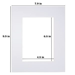 Egofine 8x10 White Picture Mats Pack of 14, Frame Mattes for 5x7 Pictures, Acid Free, 1.2mm Thickness, with Core Bevel Cut