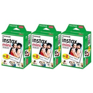 fujifilm instax mini instant film – 60 sheets (3 packs of 20 film sheets)