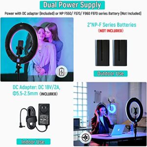 Weeylite 18 inch RGB Ring Light Kit, App Control 360° Full Color LED Selfie Ring Light with Stand and Phone Holder/Remote, Dimmable Bi-Color 2500K–8500K CRI 95+ Ring Lights for TikTok YouTube Makeup