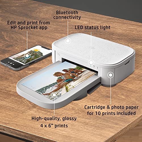 HP Sprocket Studio Plus WiFi Printer – Wirelessly Prints 4x6” Photos from Your iOS & Android Device