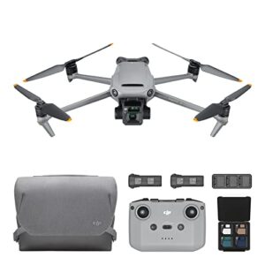 dji mavic 3 fly more combo, drone with 4/3 cmos hasselblad camera, 5.1k video, omnidirectional obstacle sensing, 46 mins flight, advanced auto return, with dji rc-n1, two extra batteries, gray