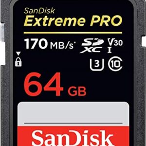 SanDisk 64GB Extreme PRO SDXC UHS-I Card - C10, U3, V30, 4K UHD, SD Card - SDSDXXY-064G-GN4IN