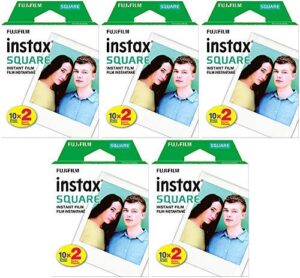 fujifilm square instant film 10 pack (100 exposures) for sq1, sq6 & sq10 cameras (5 items)