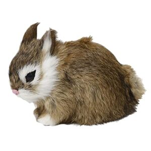 homozy plush rabbit statues garden animal figurines decorations for lawn, patio, yard, garden, path, walkway or driveway, brown