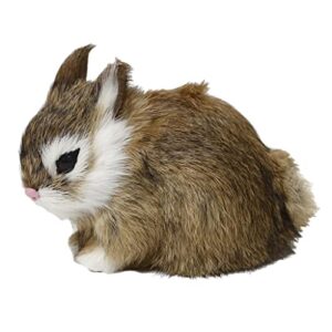 homozy Plush Rabbit Statues Garden Animal Figurines Decorations for Lawn, Patio, Yard, Garden, Path, Walkway or Driveway, Brown