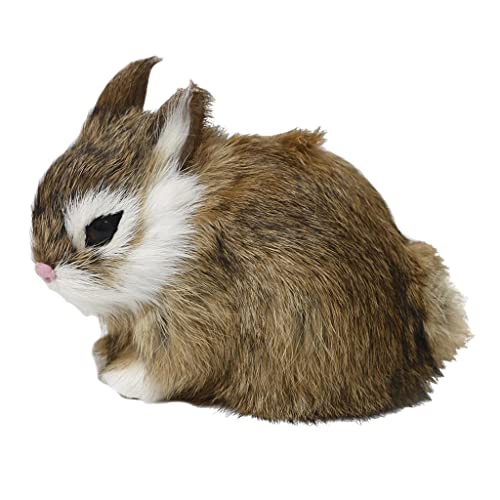 homozy Plush Rabbit Statues Garden Animal Figurines Decorations for Lawn, Patio, Yard, Garden, Path, Walkway or Driveway, Brown