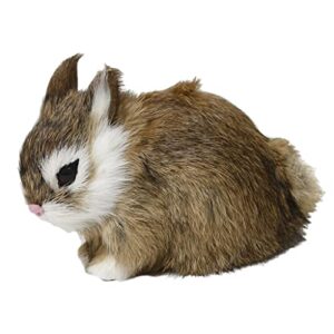 homozy Plush Rabbit Statues Garden Animal Figurines Decorations for Lawn, Patio, Yard, Garden, Path, Walkway or Driveway, Brown