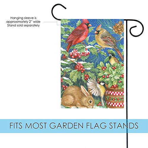 Toland Home Garden 119372 Winter Feast Winter Flag 12x18 Inch Double Sided Winter Garden Flag for Outdoor House Flag Yard Decoration