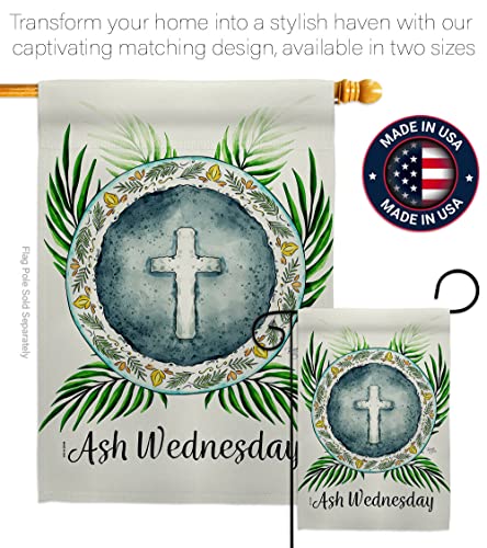 Breeze Decor Holy Ash Wednesday Garden Flag Religious Faith Hope Grace Peace Dove Christian Religion Easter House Decoration Banner Small Yard Gift Double-Sided, Made in USA