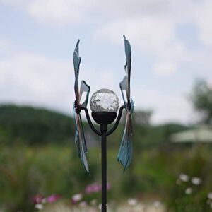 Solar Wind Spinners for Yard and Garden,(59''Height) Garden Sculptures & Statues,Wind Sculptures & Spinners,Windmills for The Yard Garden