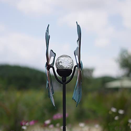 Solar Wind Spinners for Yard and Garden,(59''Height) Garden Sculptures & Statues,Wind Sculptures & Spinners,Windmills for The Yard Garden