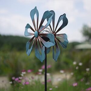 Solar Wind Spinners for Yard and Garden,(59''Height) Garden Sculptures & Statues,Wind Sculptures & Spinners,Windmills for The Yard Garden