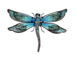 liffy metal dragonfly wall decor – outdoor wall decor garden dragonfly decor for patio – dragonfly metal wall art for living room, bedroom, dragonfly gifts(14inch, metal&glass)