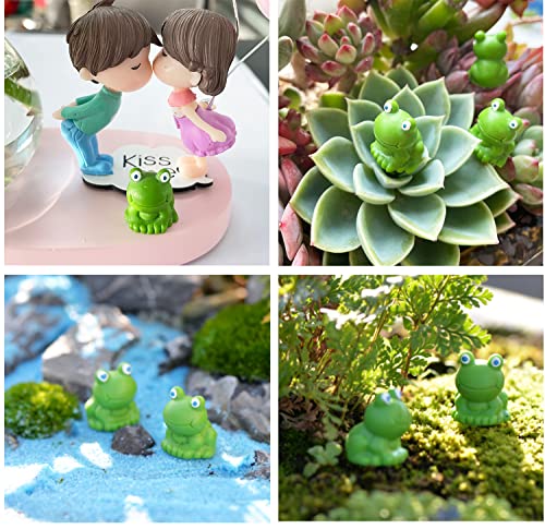 JKanruh 30 Pcs Mini Animals Miniature Resin Frogs,Cute Frogs Fairy Garden Moss Landscape Ornaments for Outdoor Decoration,Home Décor …