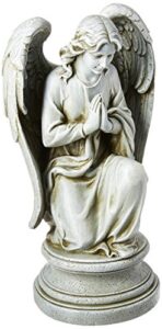 joseph’s studio by roman inc, praying angel garden, garden collection, religious statue, holy family, memorial, angel, patron saint, garden décor (8x9x17)