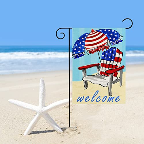 WORGATE Garden Flags for Independence Day, Small Yard Flag for Holiday Outdoor Decorations, Summer Yard Banners for Outside, Funny, Welcome, Double Sided,12 X 18 Inch (Welcome)