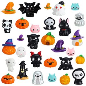 30 pcs halloween fairy garden set miniature mini resin pumpkin ghost ornaments halloween garden decoration for halloween party favors bag fillers outdoor home garden decoration