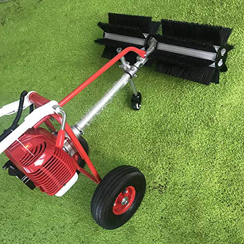 Sweeper Broom, Outdoor Hand Held Broom, Handheld Sweeper, 2 Stroke 43cc 1.7 Horsepower Engine Sweeper for Cleaning Snow Driveway Grass Lawn Garden Sweeper Cleaner Tools