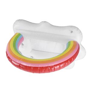 RvSky Household Garden Products Inflatable Rainbow Drink Holder Floating Beverage Salad Fruit Serving Bar Pool Float Tool