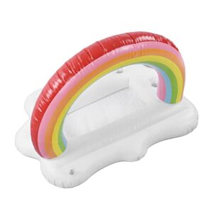 RvSky Household Garden Products Inflatable Rainbow Drink Holder Floating Beverage Salad Fruit Serving Bar Pool Float Tool