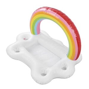 RvSky Household Garden Products Inflatable Rainbow Drink Holder Floating Beverage Salad Fruit Serving Bar Pool Float Tool