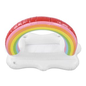 RvSky Household Garden Products Inflatable Rainbow Drink Holder Floating Beverage Salad Fruit Serving Bar Pool Float Tool