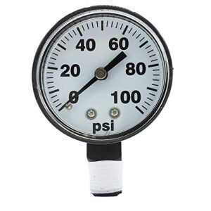 fimco bottom fitting spray tank pressure gauge 5167007, 100 psi, 1/4″ mipt, 2″ face