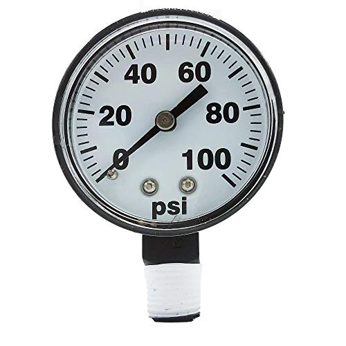 Fimco Bottom Fitting Spray Tank Pressure Gauge 5167007, 100 PSI, 1/4" MIPT, 2" Face