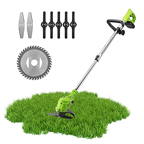 Brush Cutter Cordless Grass Trimmer,Pokytcox 24 V Lawn Trimmer Garden Tools for Weed-Whacking