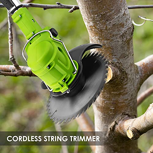 Brush Cutter Cordless Grass Trimmer,Pokytcox 24 V Lawn Trimmer Garden Tools for Weed-Whacking