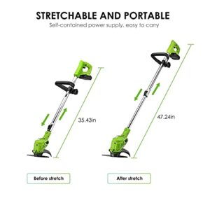 Brush Cutter Cordless Grass Trimmer,Pokytcox 24 V Lawn Trimmer Garden Tools for Weed-Whacking