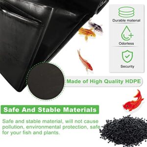 ACTREY 10 x 13 Feet 15.6 Mil HDPE Pond Liner Pond Skins for Fish Pond Liners for Waterfall, Pond and Fish Ponds and Water Gardens