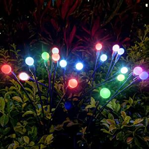 10led solar garden lights , firefly garden light, solar swaying light, solar outdoor lights, solar garden decorative lights yard patio pathway decoration (2 pack) (multicolor, 10led bulbs-2pack)