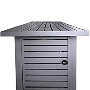 LSI Rectangle Steel Propane Fire Pit Table for Outside Patio,Home,Garden,Backyard,Outdoor Fireplace | Auto-Ignition | Hideaway Tank Holder (54 Inch, Grey)