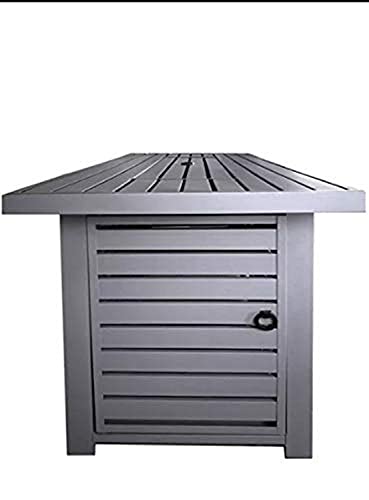 LSI Rectangle Steel Propane Fire Pit Table for Outside Patio,Home,Garden,Backyard,Outdoor Fireplace | Auto-Ignition | Hideaway Tank Holder (54 Inch, Grey)