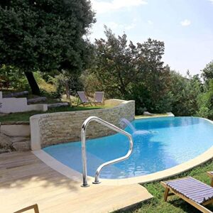 Sturdy Pool Safety Handrails Pool Handrails Swimming Pool Handrails Easy-to-Install Handrails 304 Stainless Steel Reinforced Base Spas Stair Handrails for Garden Backyard Pools