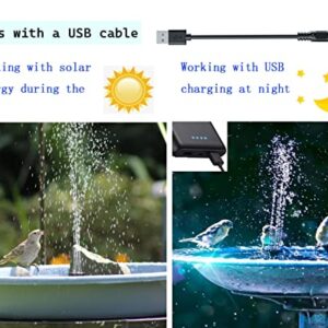 Lewisia 5W Solar Fountain Pump with Battery Backup for Patio Pool Koi Pond Bird Bath Garden Decoration Submersible Solar Powered Water Pump Kit