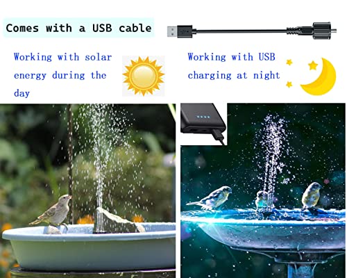 Lewisia 5W Solar Fountain Pump with Battery Backup for Patio Pool Koi Pond Bird Bath Garden Decoration Submersible Solar Powered Water Pump Kit