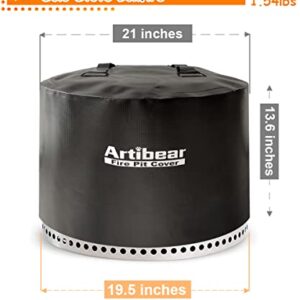 Artibear Outdoor Fire Pit Protective Shelter Cover Compatible for Solo Stove Bonfire, 21 Inch Round, Black