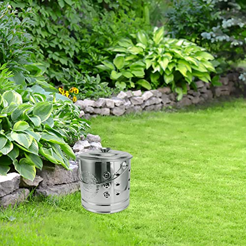 GANAZONO Portable Litter Box 1 Set Metal Garden Incinerator Burn Stainless Steel Burning Leaves Furnace Burning Bin for Money Waste Garden Leaves Metal Bucket