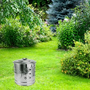 GANAZONO Portable Litter Box 1 Set Metal Garden Incinerator Burn Stainless Steel Burning Leaves Furnace Burning Bin for Money Waste Garden Leaves Metal Bucket