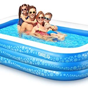 Hesung Inflatable Swimming Pool, 95" X 56"X 21" Family Kiddie Pool for Toddlers, Infant, Adult, Full-Sized Inflatable Blow Up Pool for Ages 3+, Outdoor, Garden, Backyard, Summer Swim Center, Navy Blue