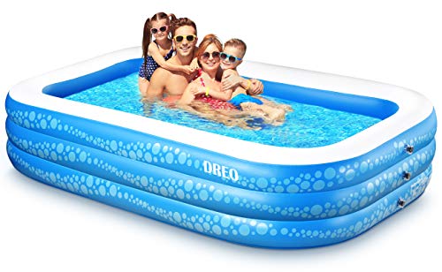 Hesung Inflatable Swimming Pool, 95" X 56"X 21" Family Kiddie Pool for Toddlers, Infant, Adult, Full-Sized Inflatable Blow Up Pool for Ages 3+, Outdoor, Garden, Backyard, Summer Swim Center, Navy Blue