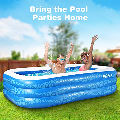 Hesung Inflatable Swimming Pool, 95" X 56"X 21" Family Kiddie Pool for Toddlers, Infant, Adult, Full-Sized Inflatable Blow Up Pool for Ages 3+, Outdoor, Garden, Backyard, Summer Swim Center, Navy Blue