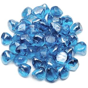 li decor 10 pound fire glass diamonds 1 inch fire pit glass fire glass rocks for gas fireplace margarita azure luster blue