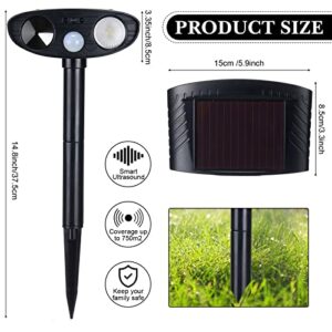 Kittmip Ultrasonic Animal Repeller Outdoor Solar Repellent Deterrent with Motion Sensor Waterproof Scarer Repel Cat Dog Squirrel Raccoon Skunk Rats, Black (8)