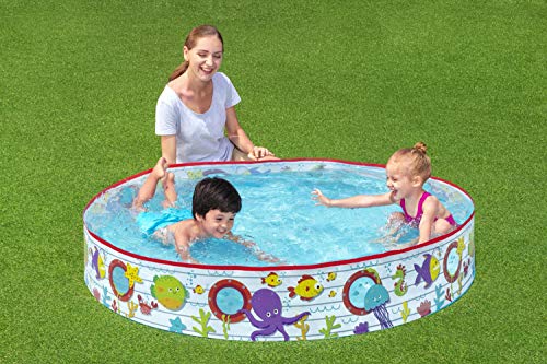 Bestway 55029 Paddling Fill N Kids Garden Pool with Fun Fish Print, Multicolor, 1.52 m x 25 cm