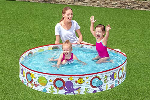 Bestway 55029 Paddling Fill N Kids Garden Pool with Fun Fish Print, Multicolor, 1.52 m x 25 cm