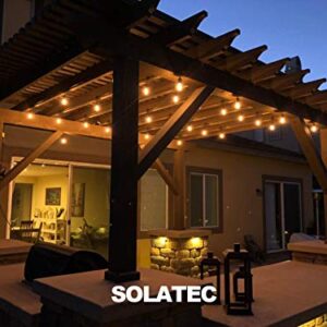 Solatec LED String Lights, Shatterproof 48FT 15 Hanging Sockets Commercial Grade Waterproof 2W Outdoor String Light Decor for Patio, Garden, Balcony, Deck S14 2W